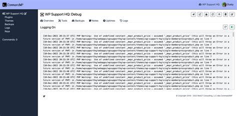 Product Update Debug Logs CommandWP