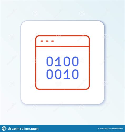 Line Binary Code Icon Isolated On White Background Colorful Outline Concept Stock Vector