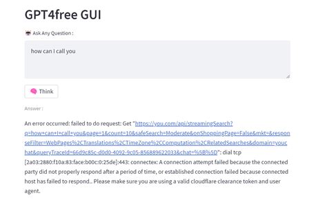 Gpt4free Gui An Error Occurred Failed To Do Requestget