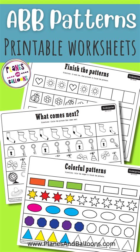 Abb Pattern Worksheets Aab And Abb Patterns Worksheets And A