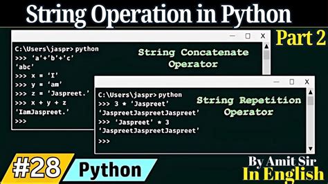 28 Python String Operation With Example Python Tutorial For Beginners Codetpoint Youtube