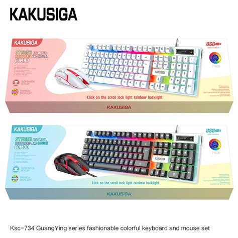 Kakusiga Fashion Colorful Keyboard And Mouse Set Basic Mice And Keyboard Combos Usb Wired