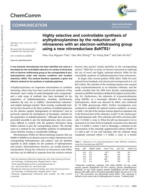 Pdf Cheminform Abstract Highly Selective And Controllable Synthesis