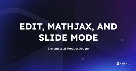 Hackmd 📄 On Linkedin Effortless Editing Mathjax And Revealjs