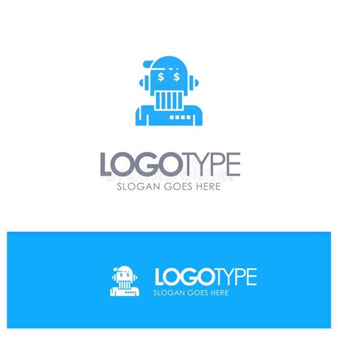 Robot Advisor Adviser Advisor Algorithm Analyst Blue Solid Logo With Place For Tagline Stock