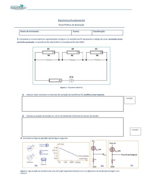 Teste Sensor Divisor Tensão 3 Pdf Diodo Emissor De Luz Arduino