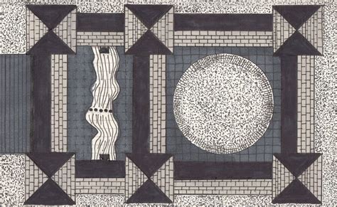 Map Of A Circular Object On Tiled Floor