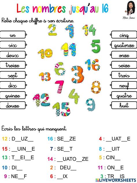 Les Nombres Worksheet For A1 Artofit