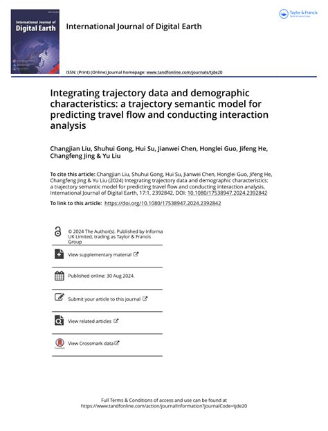 pdf integrating trajectory data and demographic characteristics a