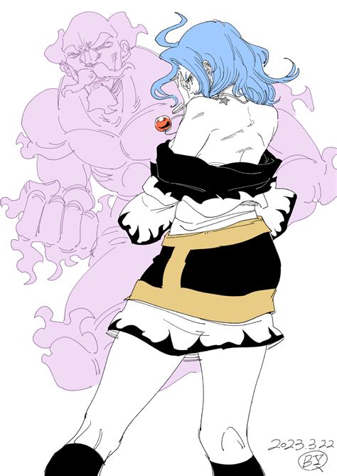 Safebooru 1boy 1girl Birthmark Blue Hair Clouds Comrade Bai Yangqi