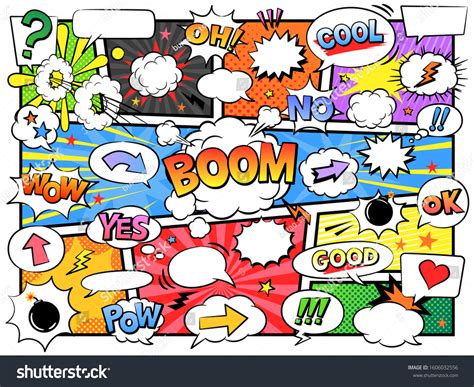 Comic Book Speech Bubbles Design Elements Stock Vector Royalty Free