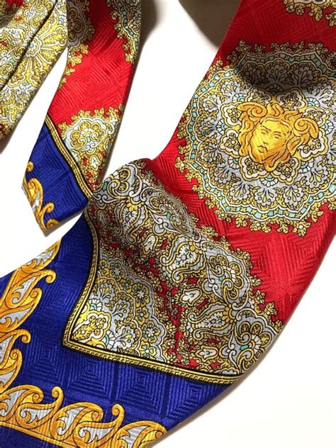 Gianni Versace Vintage 90s Baroque Medusa Mandala Tie Minute Arabesque