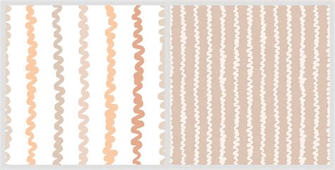 옅은 낙서 웨이브 스트라이프 매끄러운 패턴 손으로 그린 선은 피부 베이지 색의 배경을 반복합니다 0명에 대한 스톡 벡터 아트 및 기타 이미지 Istock