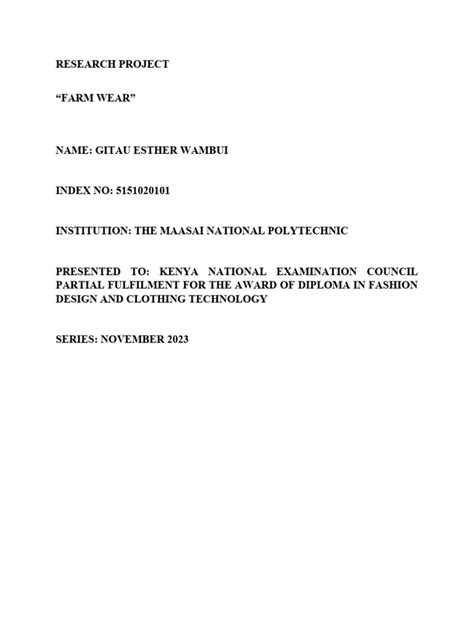 Miss Gitau Complete Project Pdf Agriculture Sampling Statistics