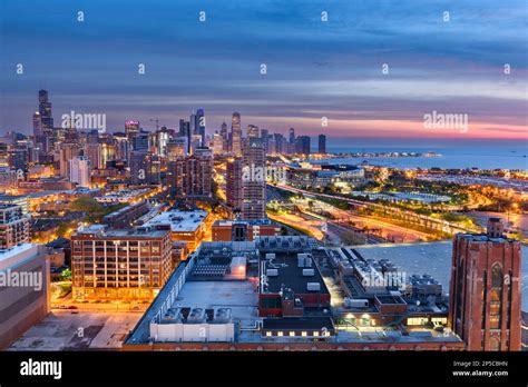 Chicago Illinois Usa Downtown City Skyline From The South Side At