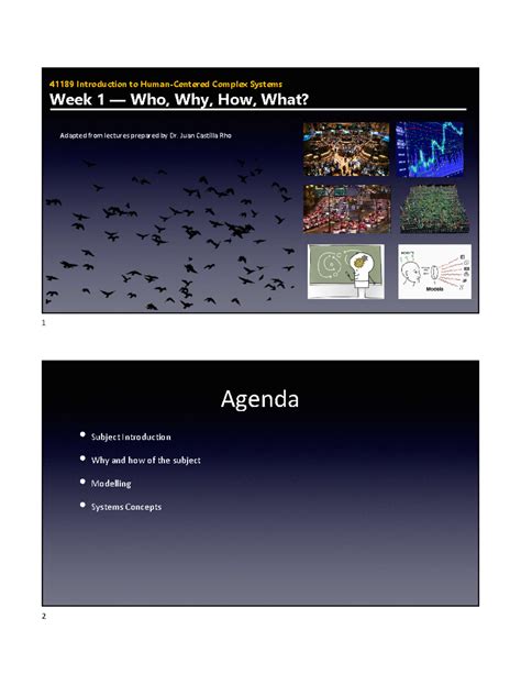 Week 1 Workshop Slides Lecture Notes Week 1 — Who Why How What 41189 Introduction To
