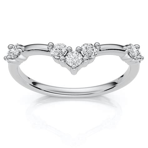 Pompeii 14ct Diamond Diamond Guard Wedding Stack Ring 14k Gold Or