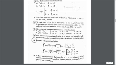 Solved Find The Fourier Series Of The Functions F X X