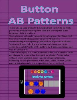 Button Patterns By Plain And Simple TPT