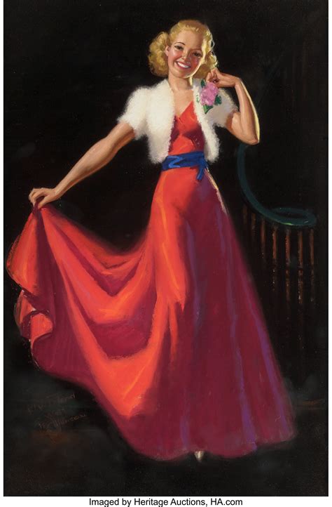 K O Knute Munson American 20th Century Pin Up In A Red Lot