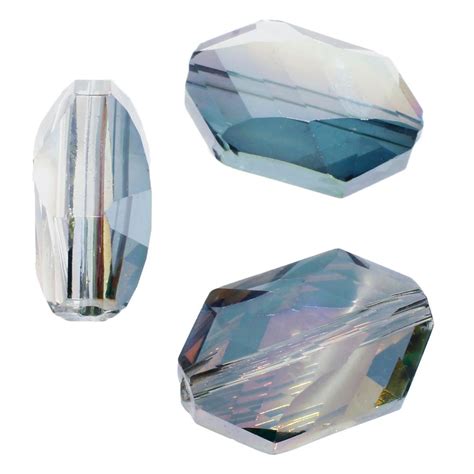 Crystal Hexagonal Oval 18x13mm 8pcs Green Rainbow Crystal Hexagonal Oval 18x13mm 8pcs Green Rainbow