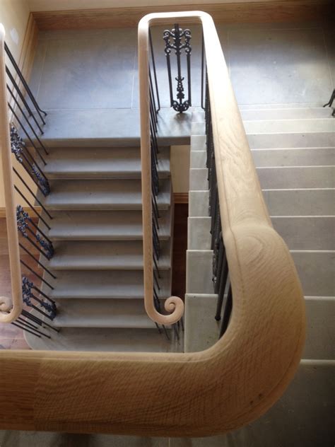 Continuous Oak Handrails For Farmhouse Haldane