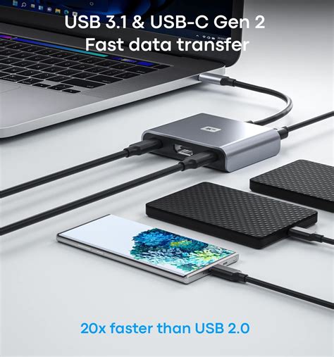 Buy Usb C Hub Hdmi K Adapter Techtobox In Dongle Usb C To Hdmi Usb C Gen And Usb