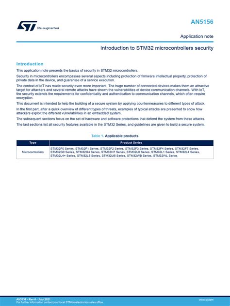 dm00493651 introduction to stm32 microcontrollers security stmicroelectronics pdf malware