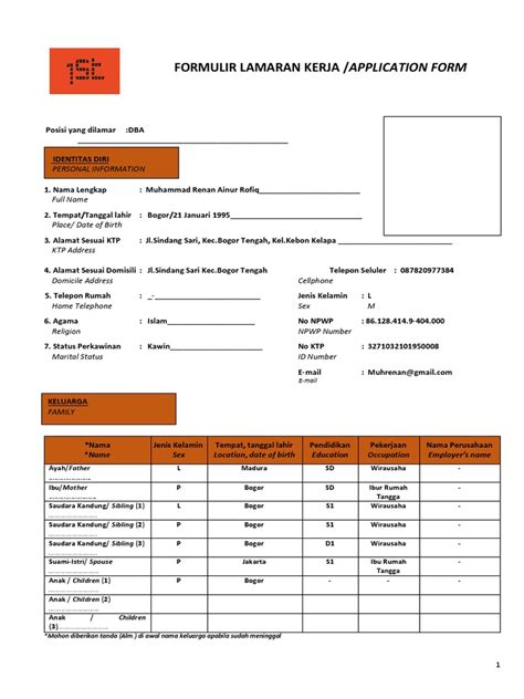 Application Form Infosys Solusi Terpadu Pdf
