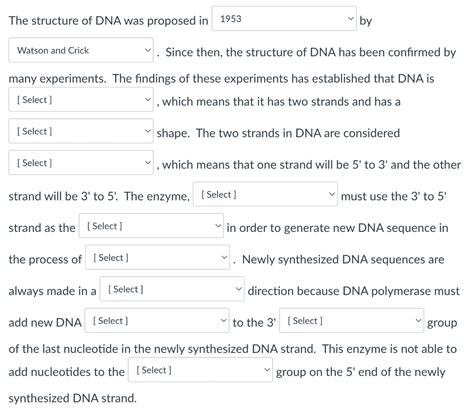 Solved The Structure Of Dna Was Proposed In By Since Then