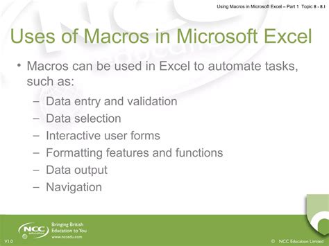 Using Macros In Microsoft Excel Part 1 Ppt Computing Technology And Computing