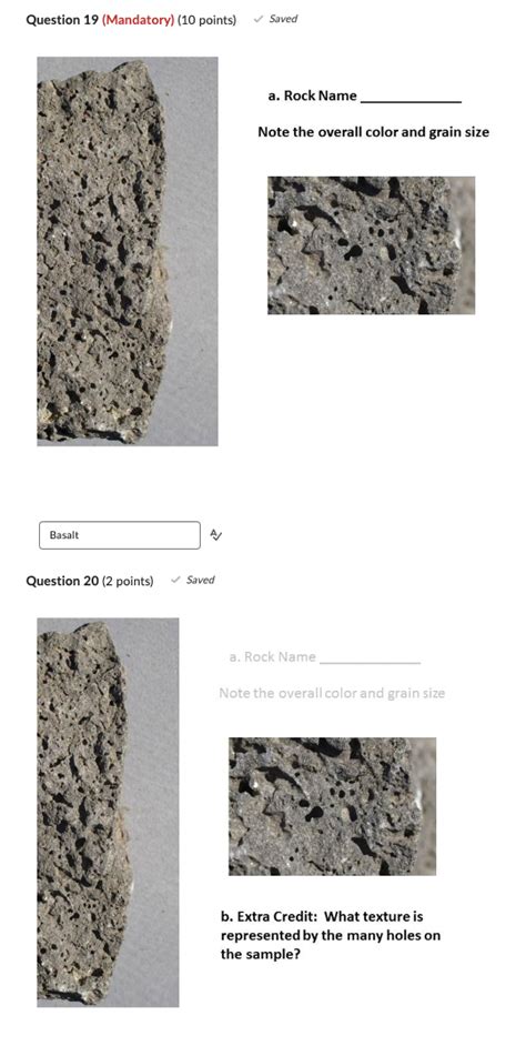 Solved Note The Overall Color And Grain Size Question 20 2