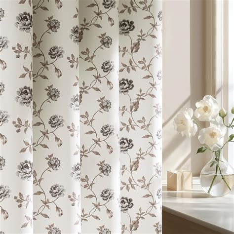 Beauoop Floral 100 Blackout Curtains 84 Inches Long 2