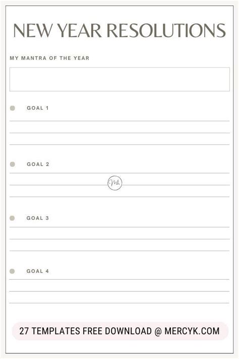 New Year Resolutions Template