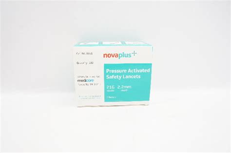 Medicore 8061 Novaplus Pressure Activated Safety Lancets 21g X 22mm