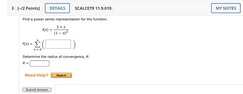 Solved Find A Power Series Representation For The Function