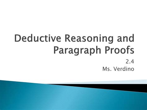 Ppt Deductive Reasoning And Paragraph Proofs Powerpoint Presentation