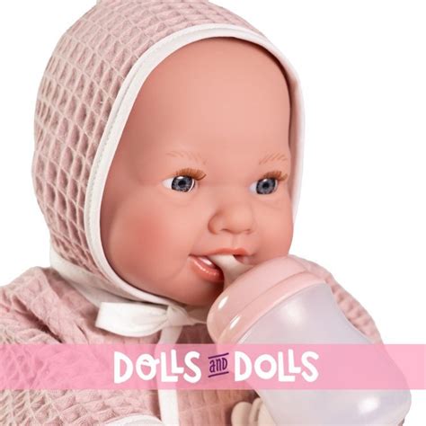 Antonio Juan Puppe 42 Cm Neugeborene Mía Macht Pipi Im Badeumhang Und