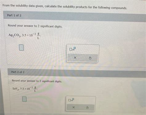 Solved From The Solubility Data Given Calculate The Chegg Com