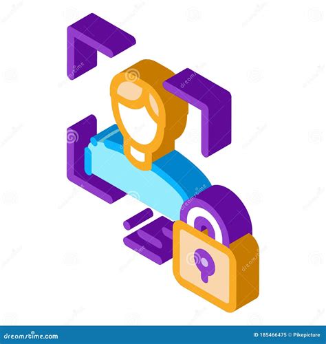 Human Lock Security Isometric Icon Vector Illustration Stock Vector Illustration Of Page