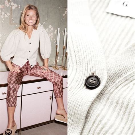 G Label By Goop Foster Ribbed Puff Sleeve Cardigan Sweater Ivory