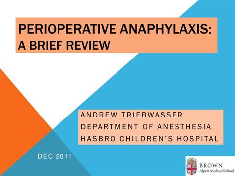 Ppt Perioperative Anaphylaxis A Brief Review Powerpoint Presentation