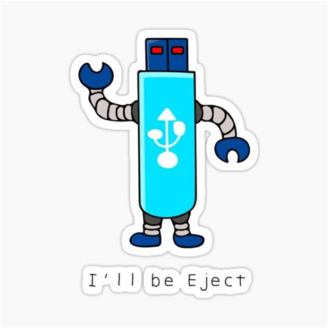 Cute Usb Robot Sticker For Sale By Wordspotrayal Redbubble
