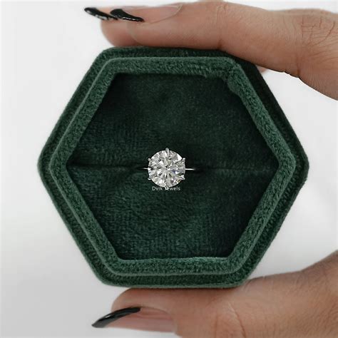 3 Carat Round Diamond Solitaire Rings White Gold Dvik Jewels