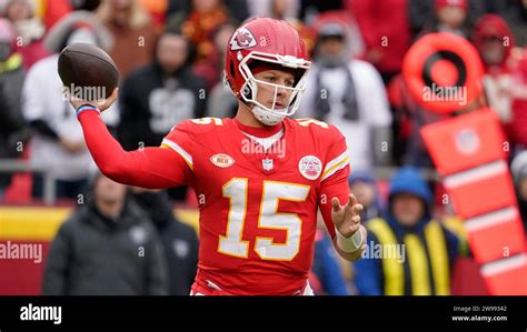 Kansas City Chiefs Quarterback Patrick Mahomes Throws During The First