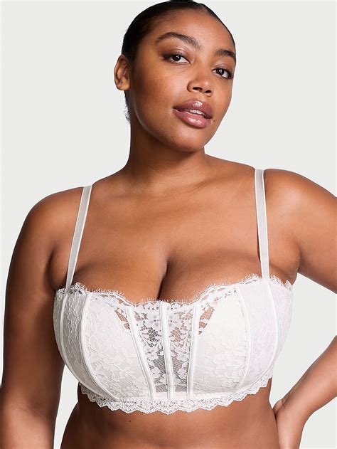 Bra Bandeau De Encaje Con Forro Ligero Relleno Ligero Victorias Secret Tienda En Línea