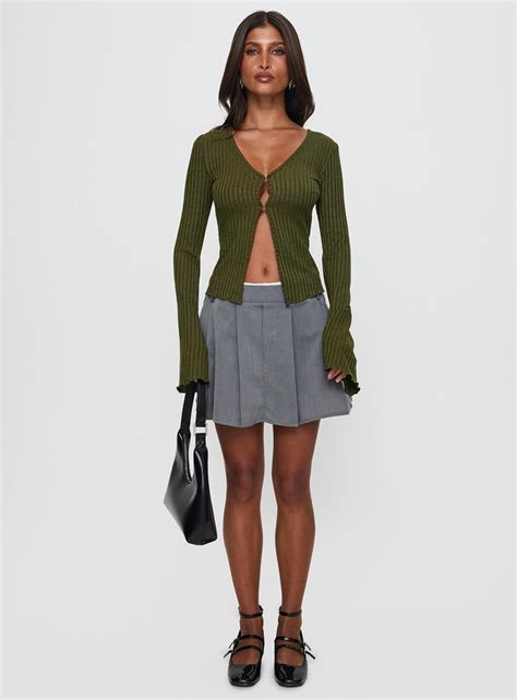 Allona Long Sleeve Top Green Princess Polly Usa