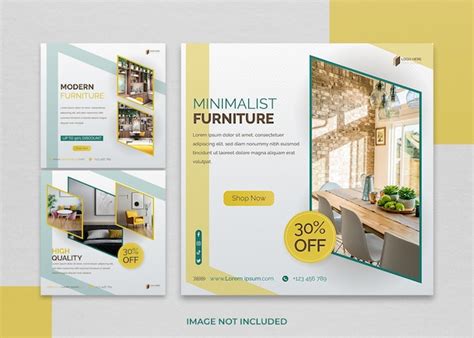 게시물 템플릿 가구 판매 인스 타 그램 프리미엄 벡터