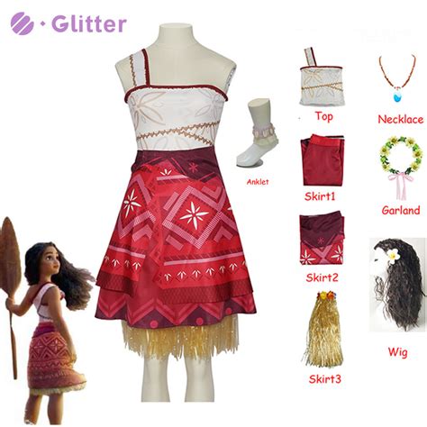 2024 New Movie Moana 2 Costume For Adult Woman Moana Princess Grass One