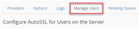 Enabledisable Autossl For Specific Users In Whm